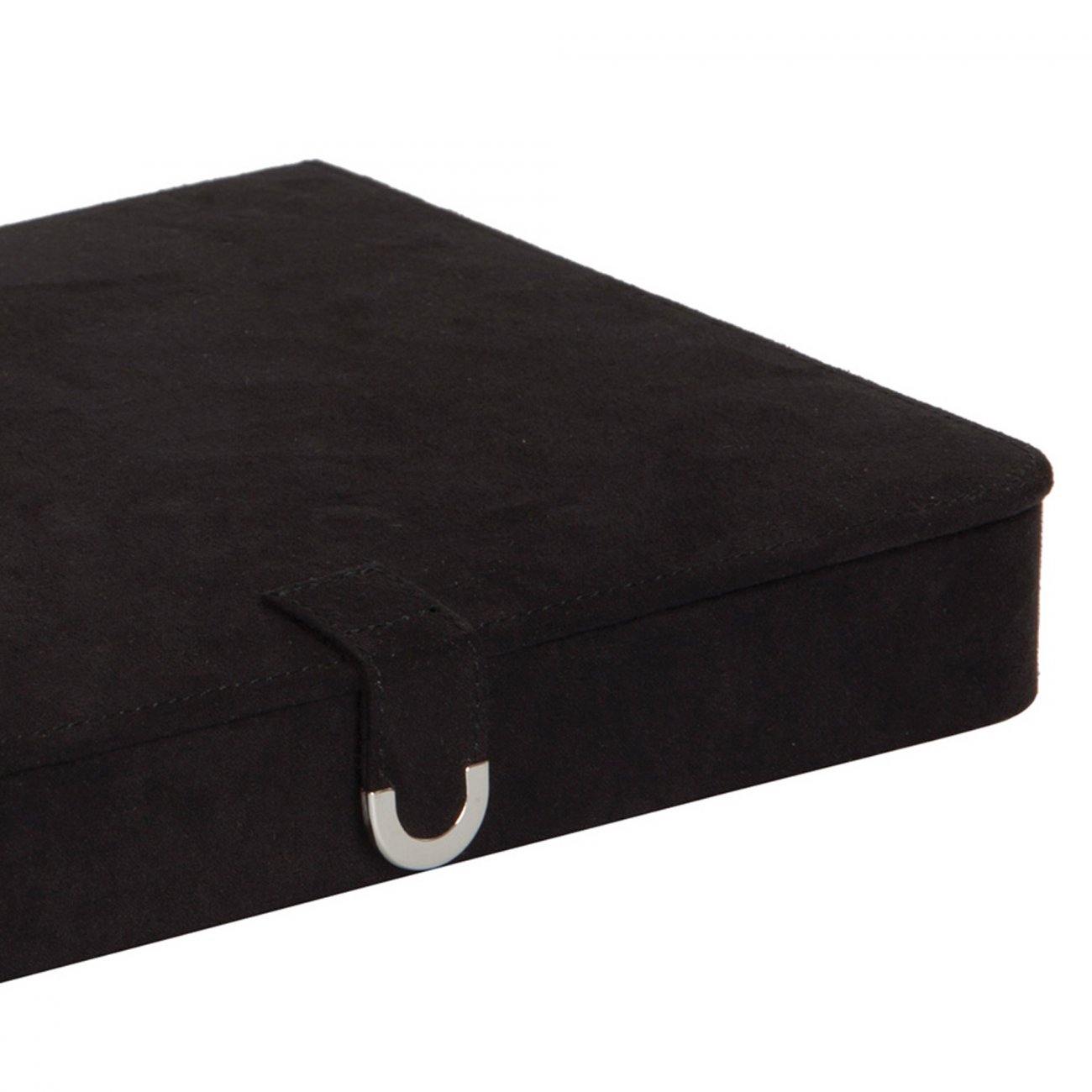 Elegant, Thin 35 Section Women’s Jewelry Box in Black Colored Plush ...