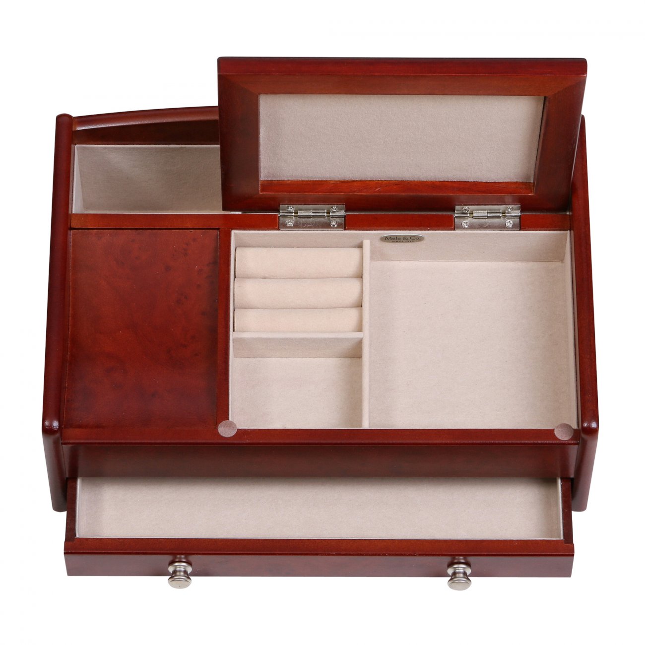 Modern, Sophisticated Dark Burlwood Walnut Colored Dresser Top Valet ...