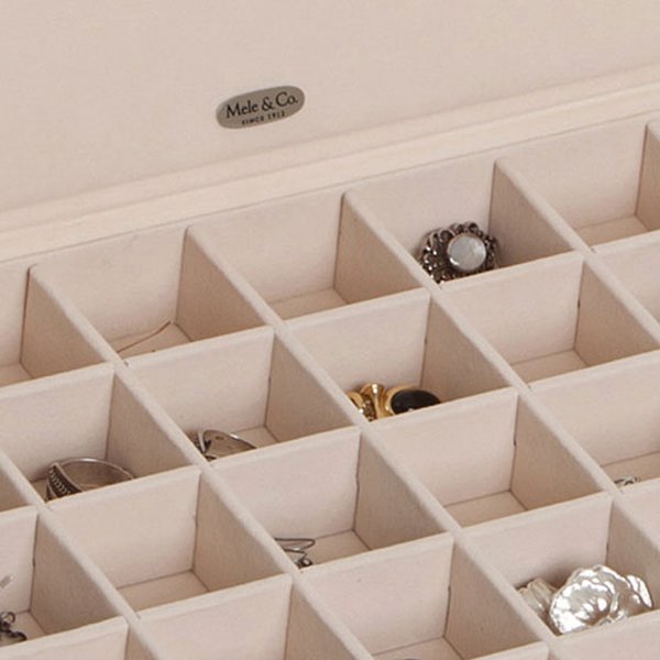 Elegant, Thin 35 Section Women’s Jewelry Box in Black Colored Plush ...