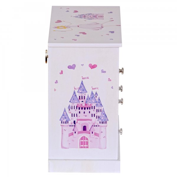 Endearing, Large Upright White Colored Castles and Fairy Princess Print ...