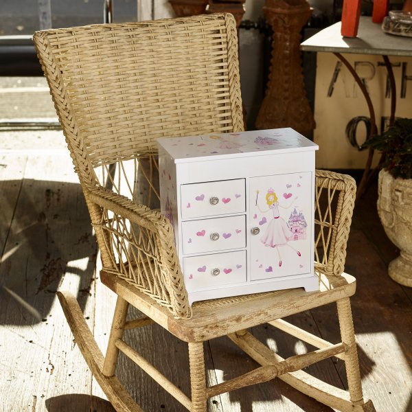 Endearing, Large Upright White Colored Castles and Fairy Princess Print ...